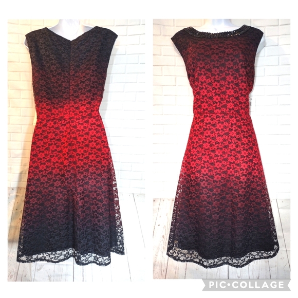 SD Collection | Dresses | Sd Collection Red And Black Ombre Lace ...
